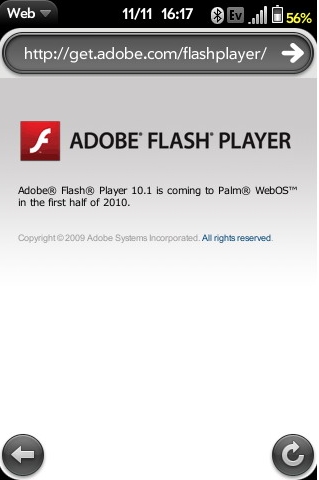 Palm'ın WebOS işletim sistemi için Adobe Flash Player 10.1 desteği ...