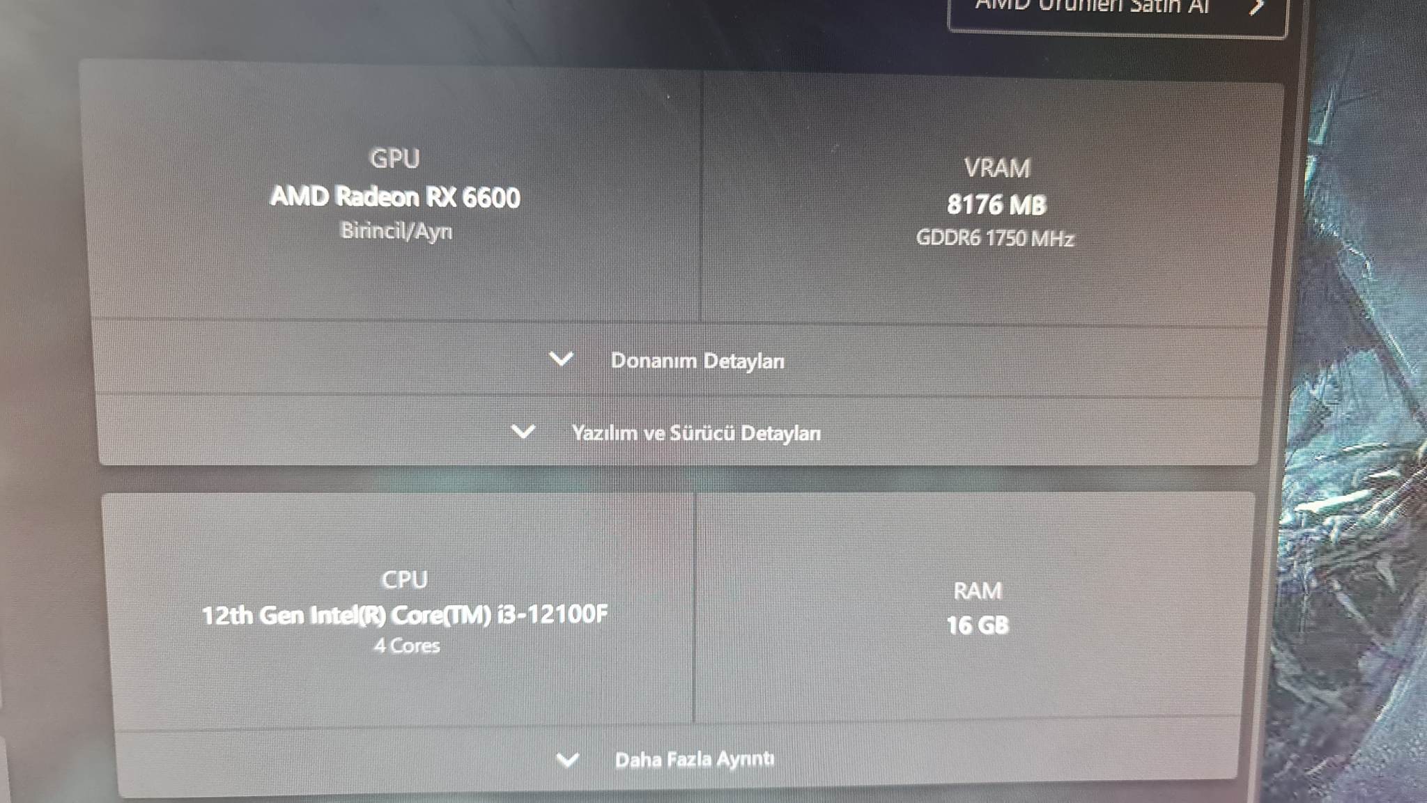 İntel i3 - 12100F / RX6600 / 16GB RAM / 512GB SSD / 600W PSU [Hediyeli ...