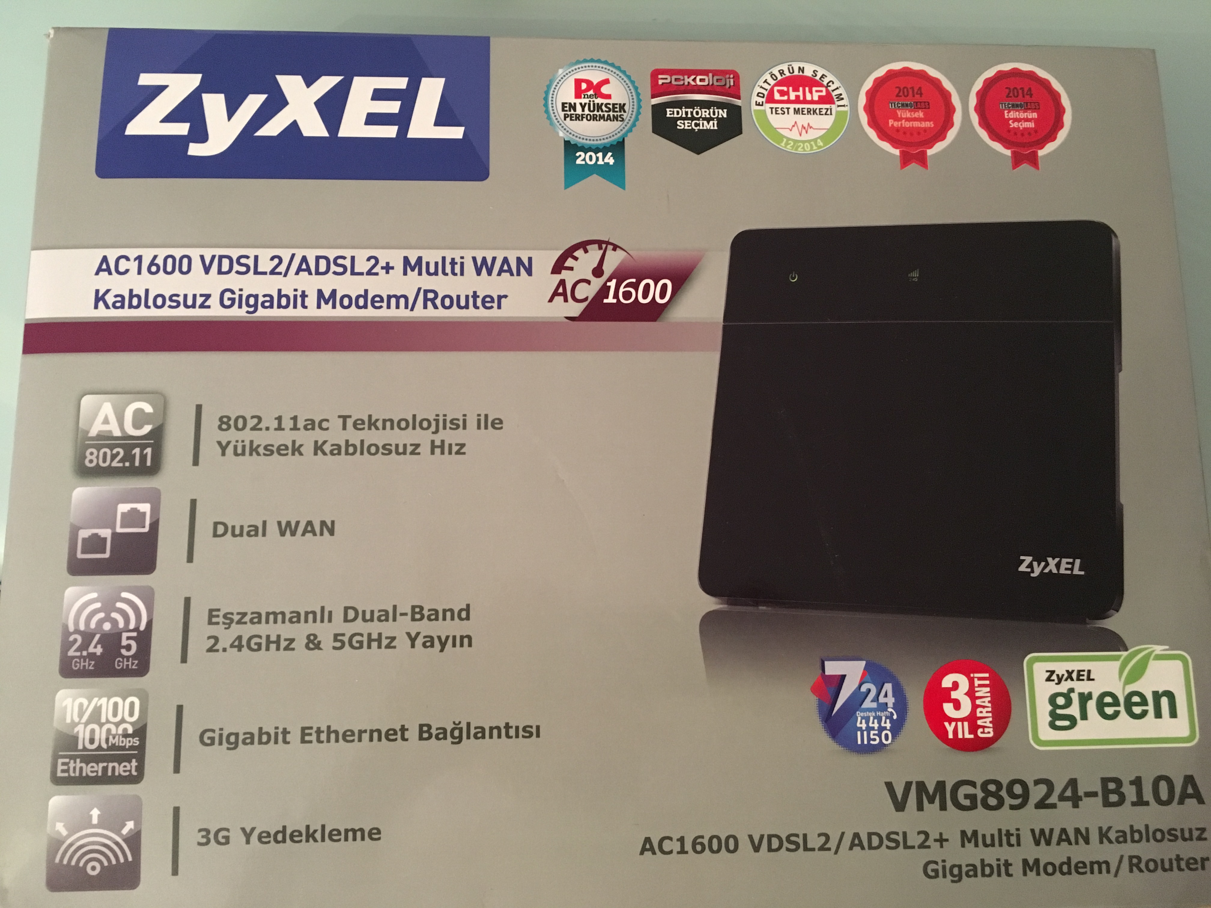 Zyxel VMG8924-B10A AC1600 Fiber Destekli VDSL2/ADSL2+ Modem ...